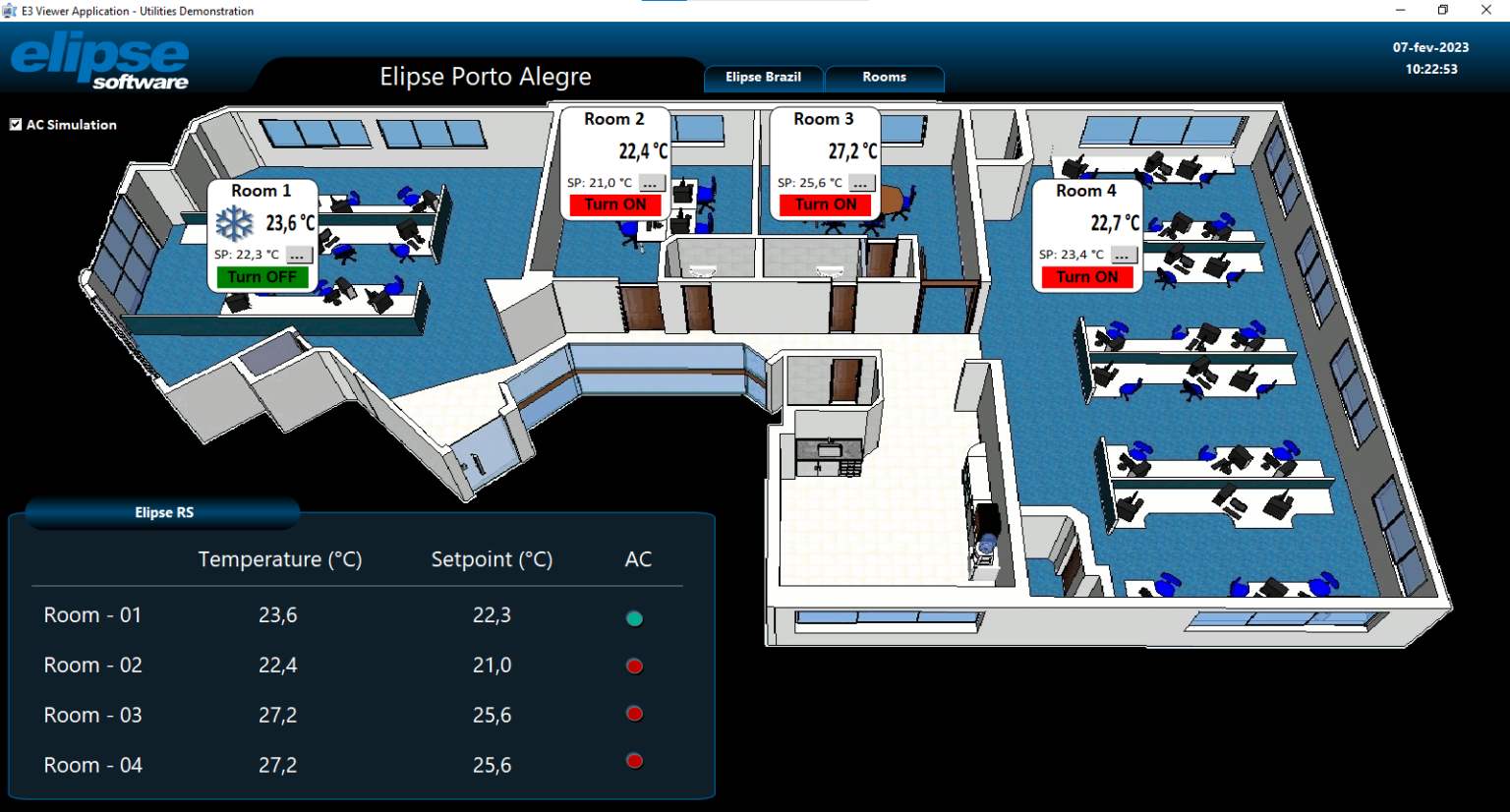 Elipse Mobile na nuvem em modo Demo.
