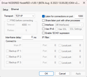 Configuração e utilização do driver E3 Node-RED.